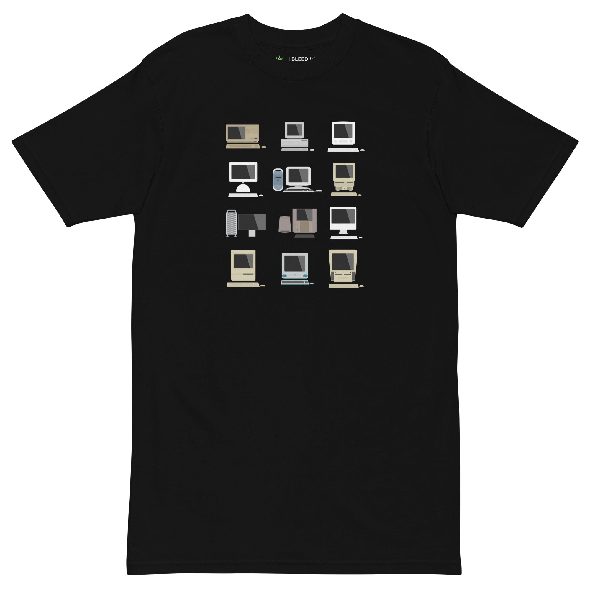 Macintosh 3 x 4 Flat Graphic Tee – I Bleed in Six Colors®